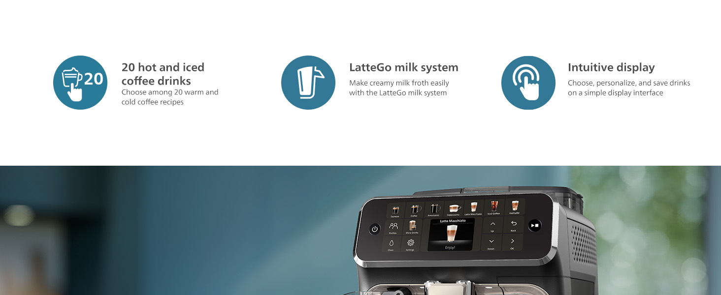 PHILIPS Series 5500 Fully Automatic LatteGo Espresso Machine, SilentBrew Technology, Quick Start ...