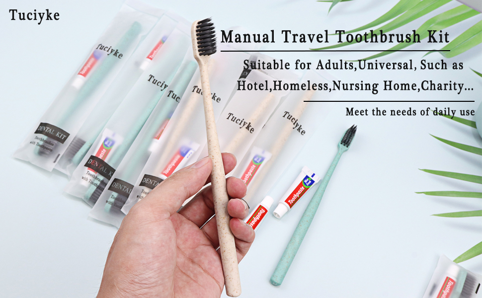 Disposable Toothbrush with Toothpaste Pack of 50,Hotel Toothbrush Set ...