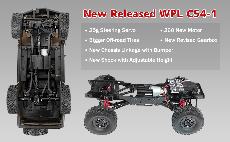 Amazon.com: WPL C54-1 RC Crawler, 1/16 LC80 4x4 RC Rock Crawler Off Road RC Truck, 2.4Ghz RTF ...