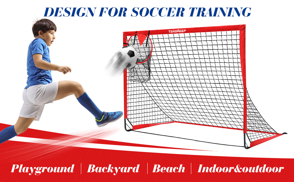 Portable Soccer Goals for Backyard, 6x4 ft Pop Up Soccer Nets with Soccer Target, Soccer Ball ...