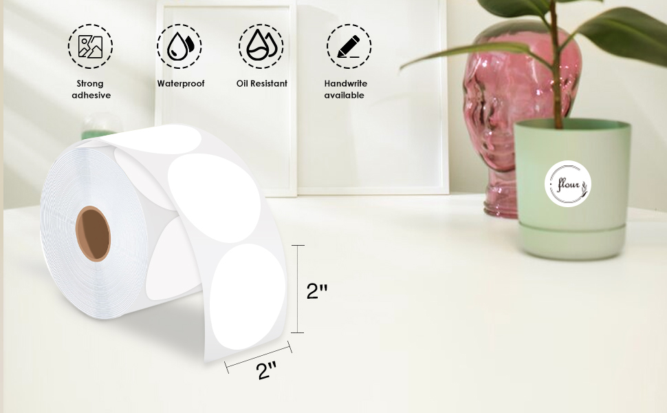 Amazon.com : TuSamper 2 Inch Round Thermal Sticker Labels, Self ...