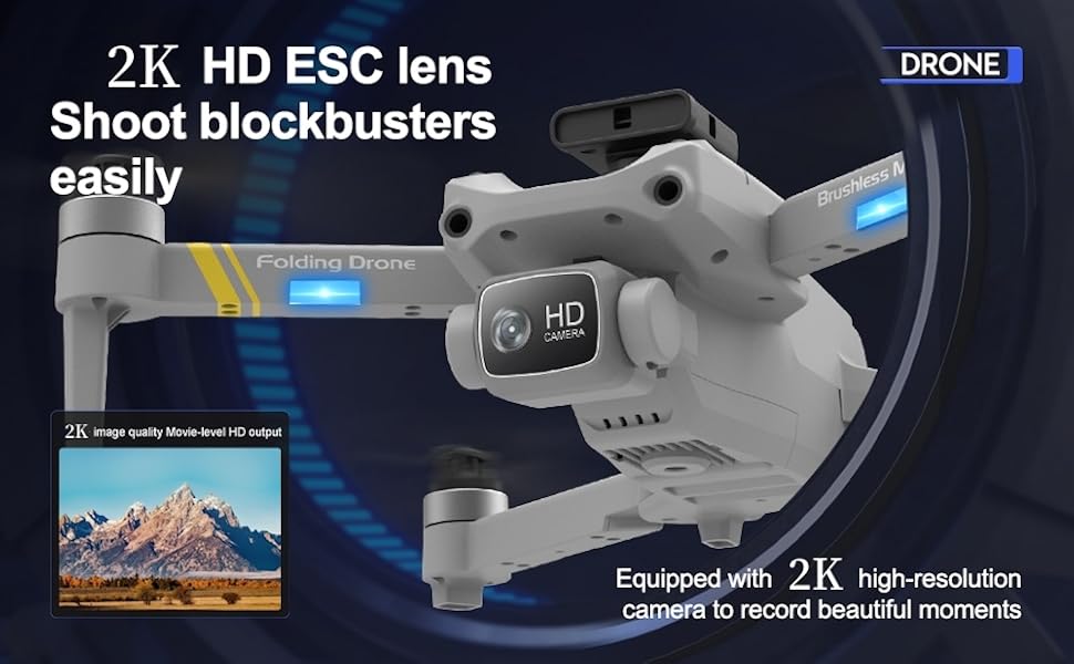 Amazon.com: Bingchat New Upgraded Brushless Motor Safe Drone for Kids with Camera, Drone for ...