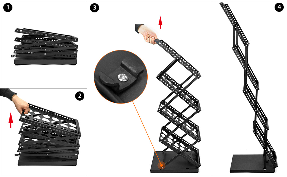 Amazon.com : QWORK Magazine Brochure Display Rack Stand, 4 Pocket Foldable Literature Catalog ...