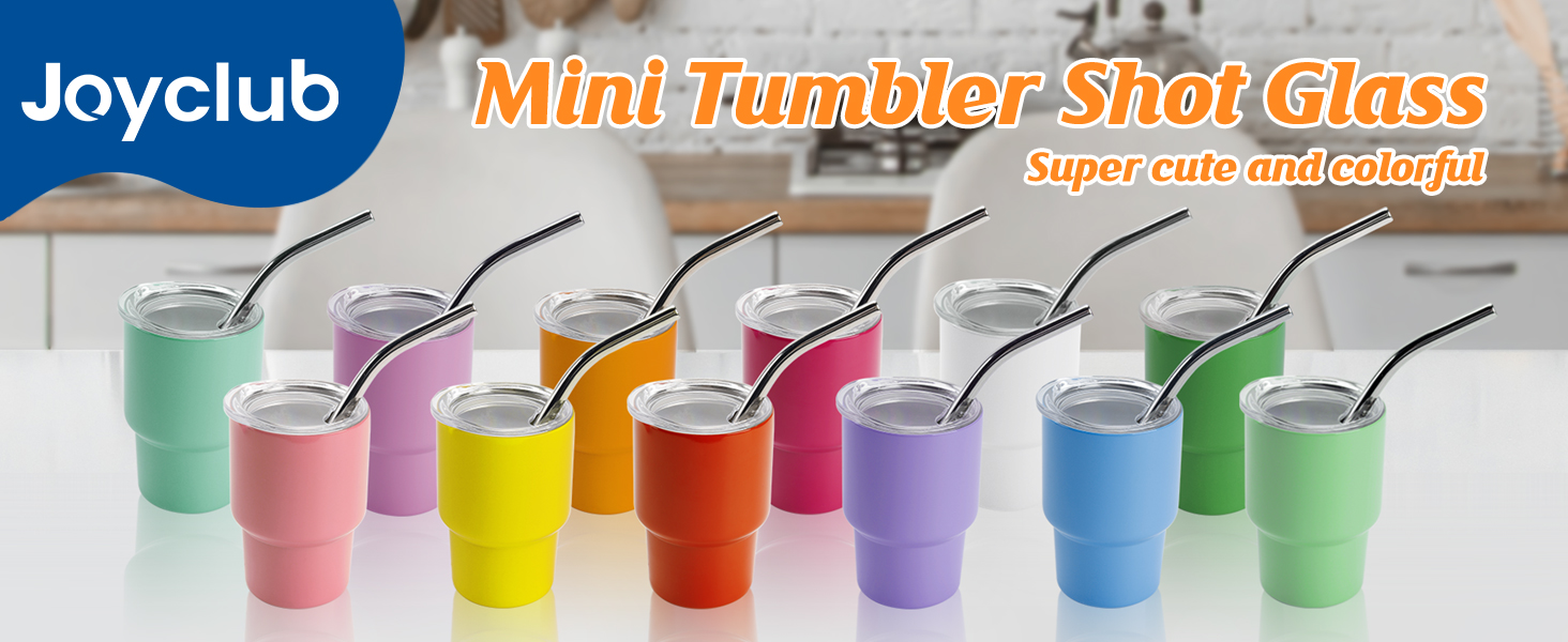 Amazon.com | Joyclub 48 Pack 3 oz Mini Tumbler Shot Glass with Straw ...