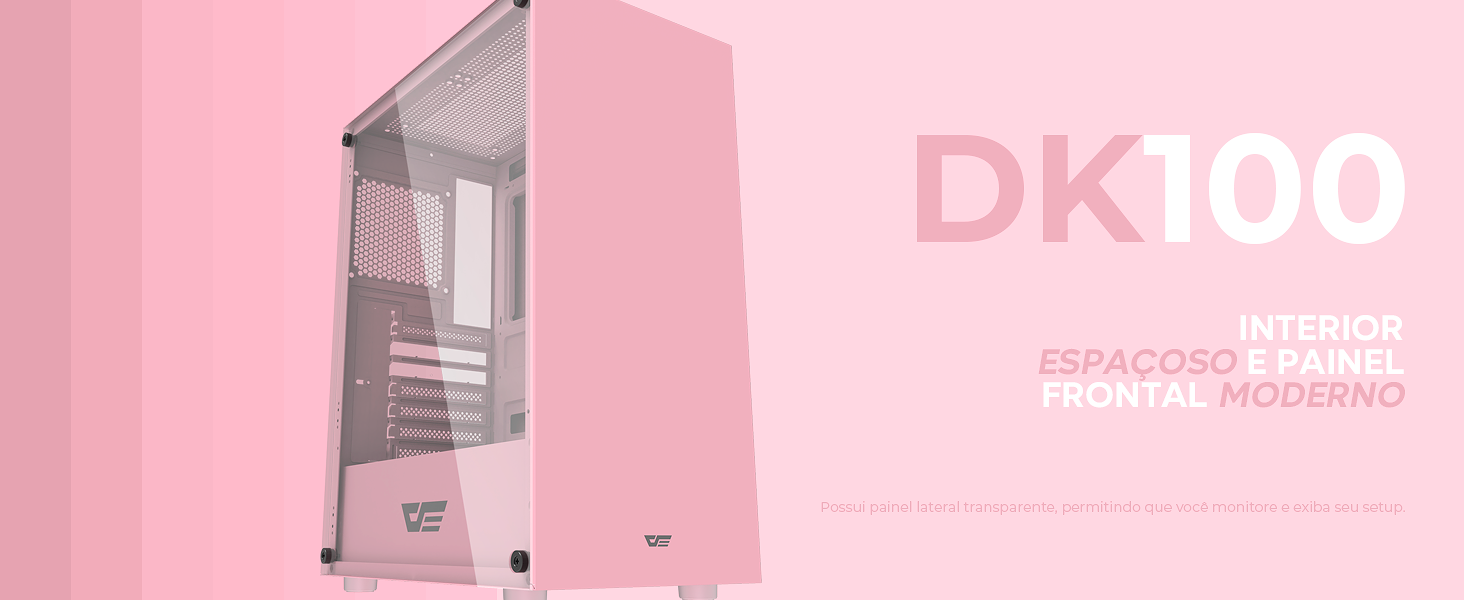 Gabinete Gamer Aigo DarkFlash DK100, Mid-Tower, Lateral de Vidro, Rosa, DK100-PK | Amazon.com.br