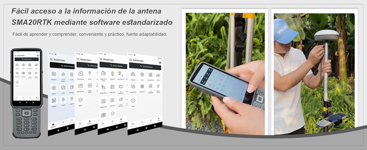 SMA20 RTK Base Rover Equipo de topografía terrestre(Incluye trípode y Poste) : Amazon.com.mx ...