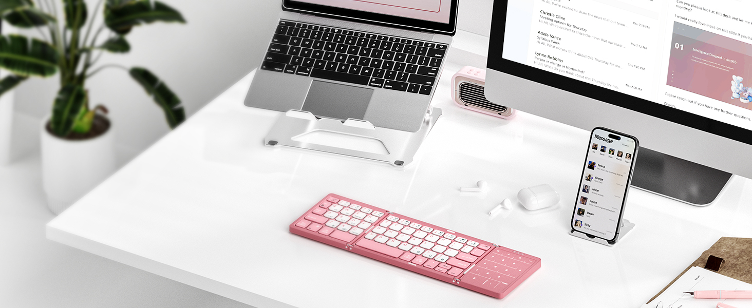 Artciety Foldable Bluetooth Keyboard Folding Portable Wireless Keyboard With