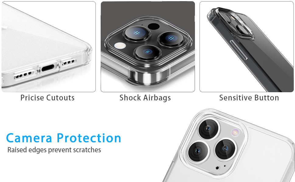 Amazon.com: JJGoo Compatible with iPhone 15 Pro Case Clear, Soft Clear Fiexible TPU Phone Cases ...