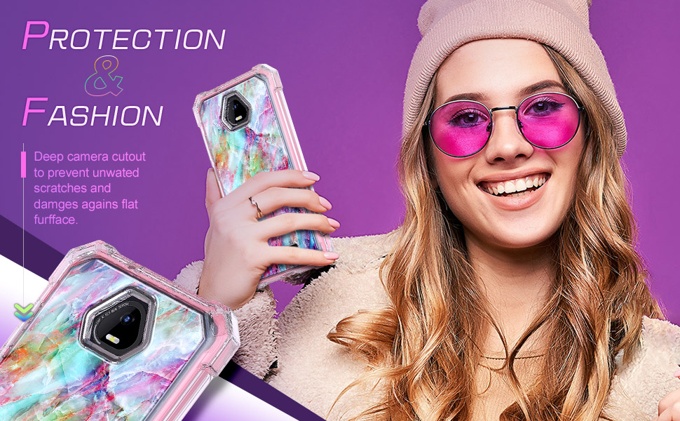 Amazon.com: NZND Compatible with Schok Volt SV55 Case with [Built-in Screen Protector], Full ...