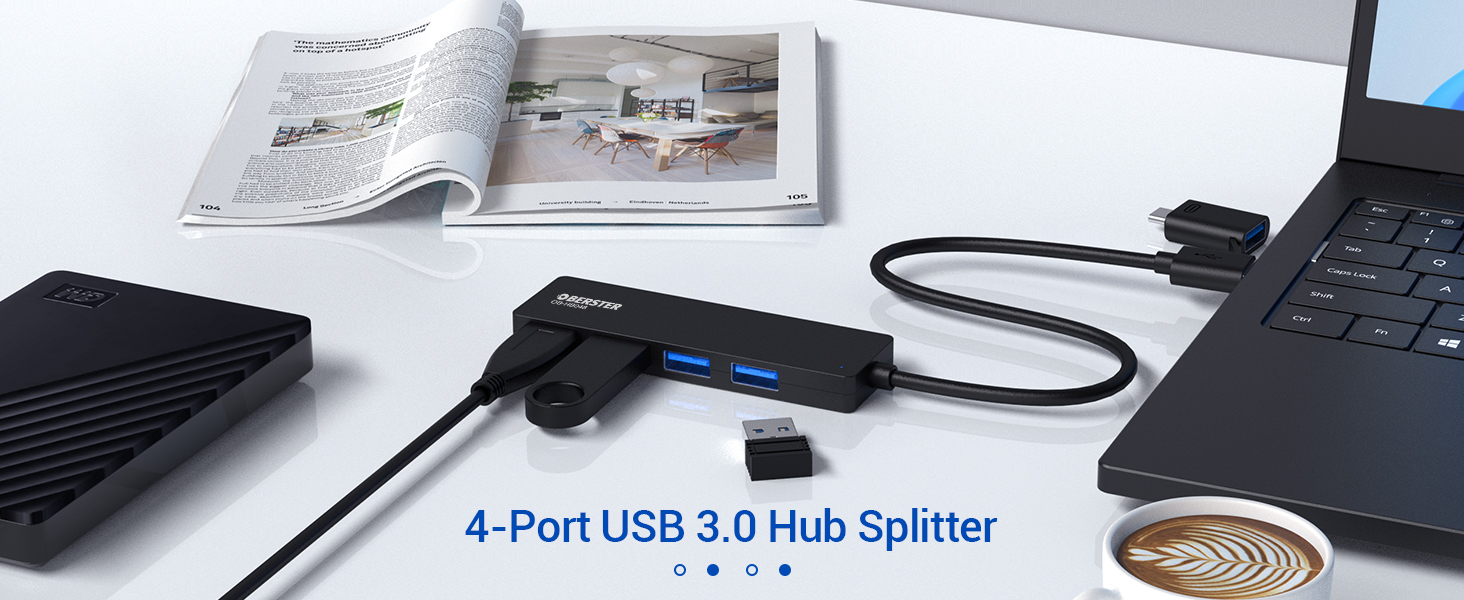 USB Hub, 4 Port USB Hub Multiport USB 3.0 Hub USB Splitter for Laptop,Multi USB Port Expander ...