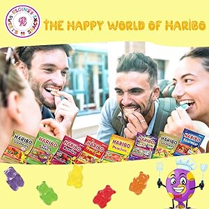Amazon.com : Haribo Gummy Bears Candy Bulk, 16 Packs Gummie Variety, 8 Flavors Assortment Snack ...
