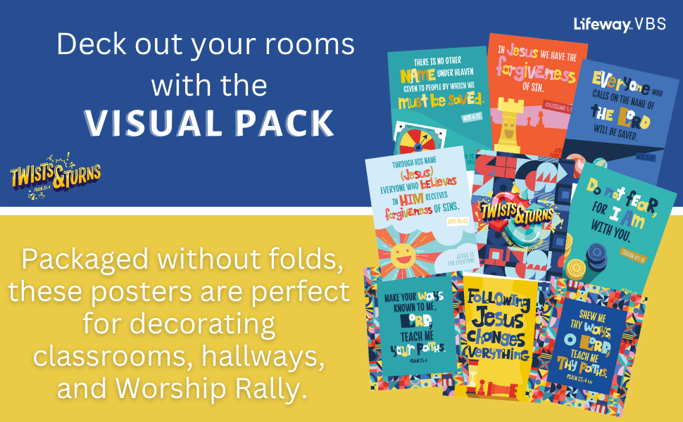 Lifeway VBS 2023 Twists & Turns Visual Pack of 9 Posters : Amazon.ca: Office Products