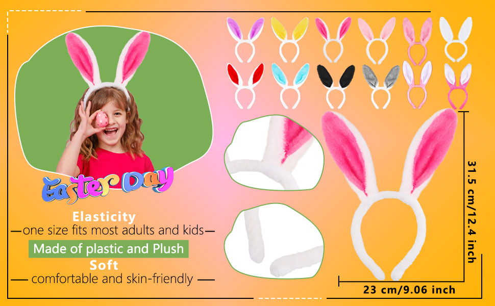 Amazon.com: Octaday 24 Pack Easter Bunny Headband Colorful Plush Rabbit ...