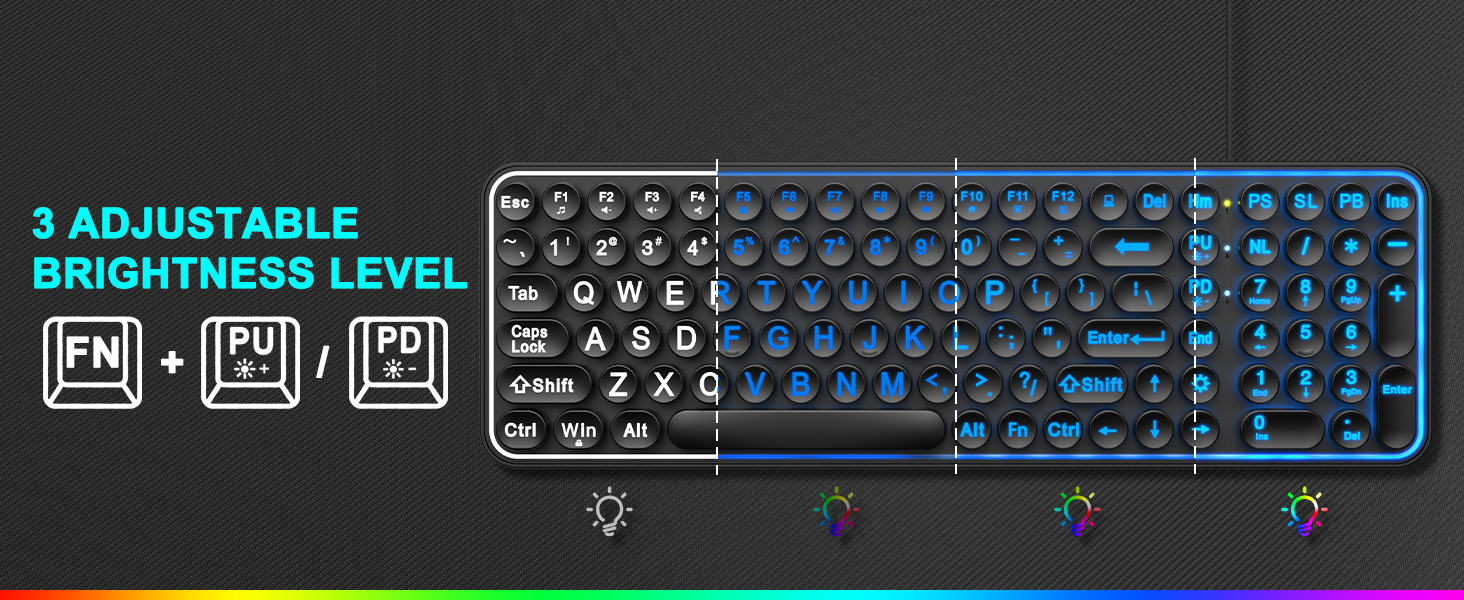 Amazon.com: QUASIO Large Print Backlit Keyboard, Wired USB Lighted ...