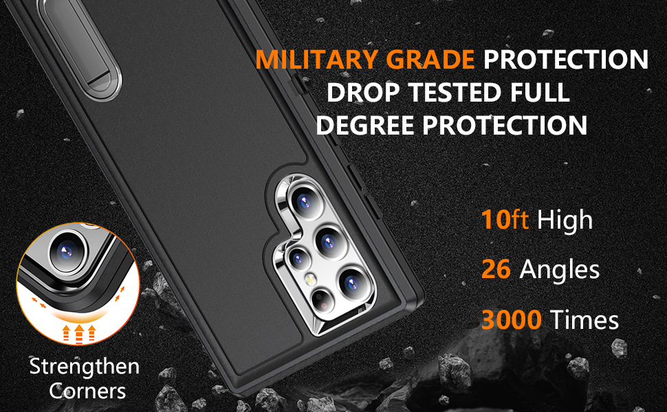 Amazon.com: Fucozan for Samsung Galaxy S22 Ultra Case with Kickstand Case 3-Layer Military Grade ...