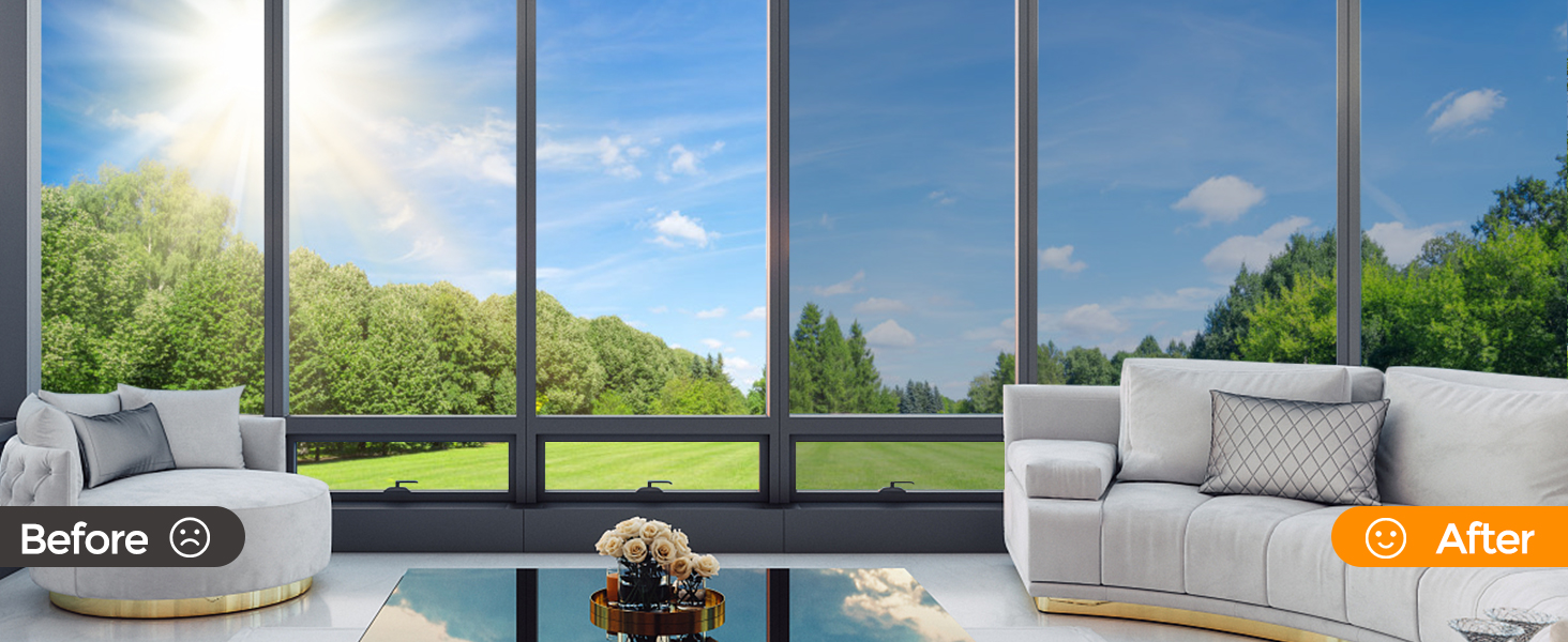 Coavas One Way Window Films for Privacy with Tools, Daytime Privacy Window Tint for Home ...