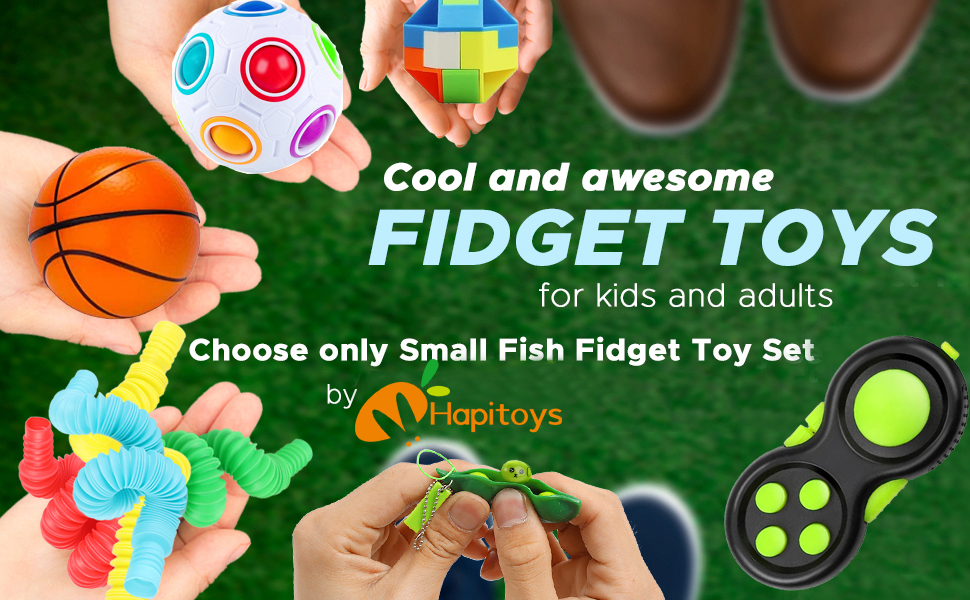 Hapitoys Sensory Toys Set 55 Pack, Stress Relief Fidget Hand Toys for Adults and Kids, Sensory ...