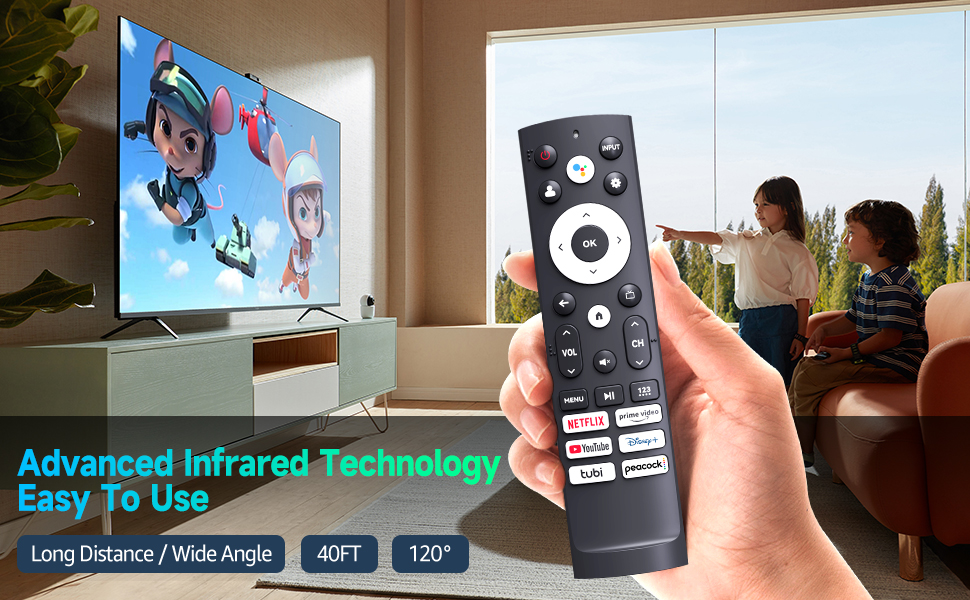 New ERF3M90H Replacement Remote Control for Hisense Google Smart TV 55U7K 43A6H 55A6H 65A6H ...