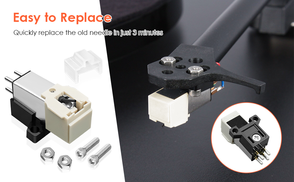 Amazon.com: AT3600L Magnetic Cartridge Fits for Audio-Technica At3600L, Record Player Cartridge ...