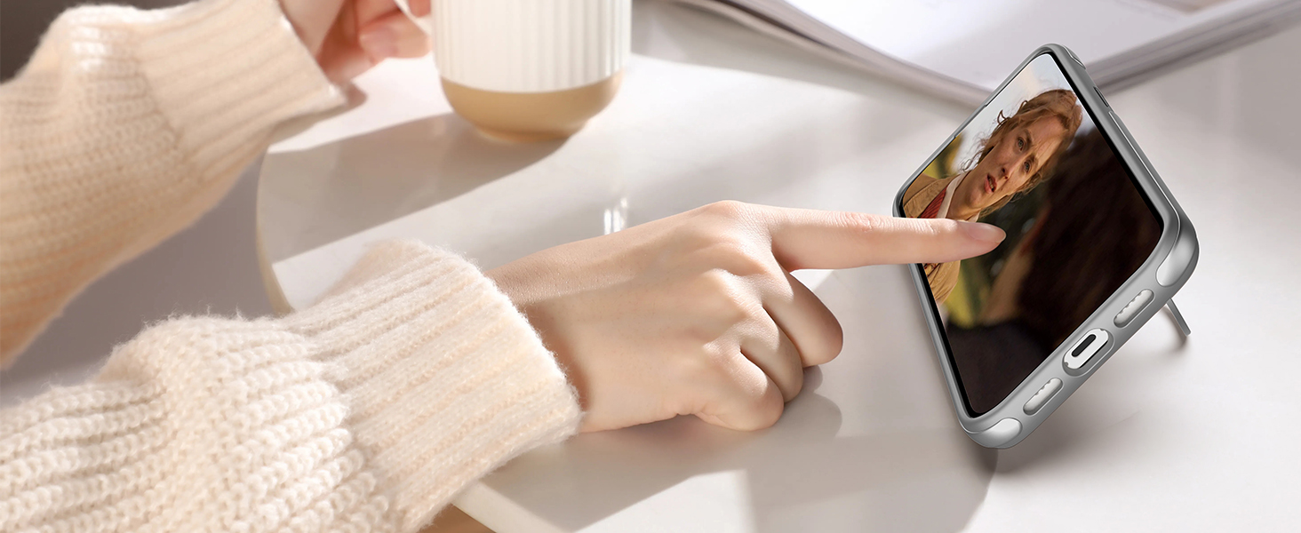 Amazon.com: LAUDTEC Air-Filled Bumper Case for iPhone 15 with Stand, 360° Rotatable Magnetic ...