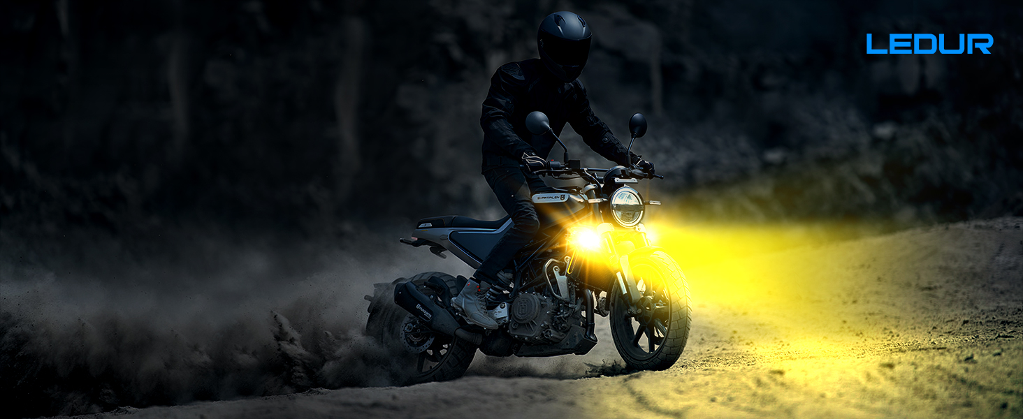 Amazon.com: LEDUR Motorcycle Auxiliary Lights Kit White Amber Strobe LED Driving Fog Lights 6 ...