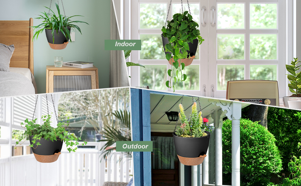 Amazon.com: Vanslogreen Hanging Planters for Indoor Outdoor Plants, 2 ...