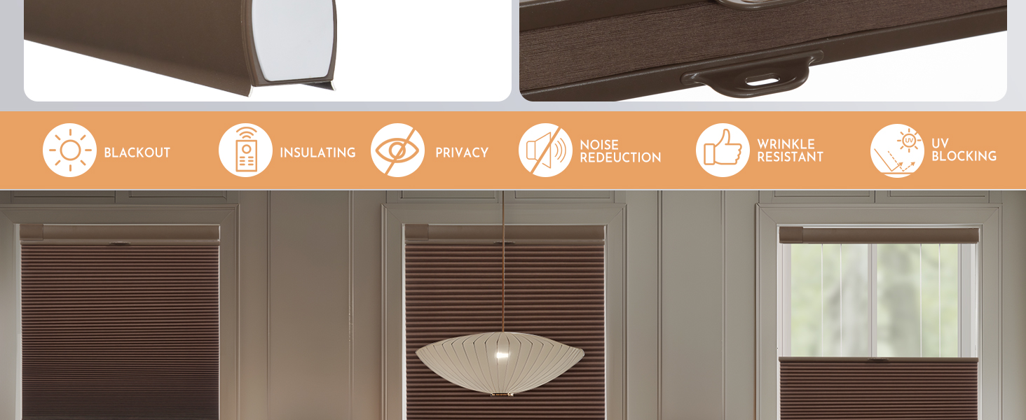 Amazon.com: No Drill No Tools Cellular Shades for Windows, Top Down Bottom Up Honeycomb Blinds ...