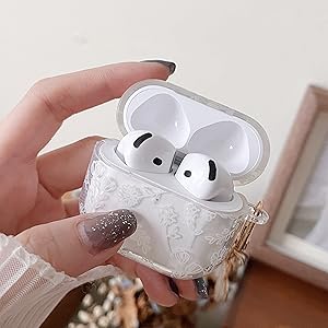 Amazon.com: MINSCOSE Compatible with AirPods 4 Clear Case,Cute Flower Floral Aesthetic Design ...