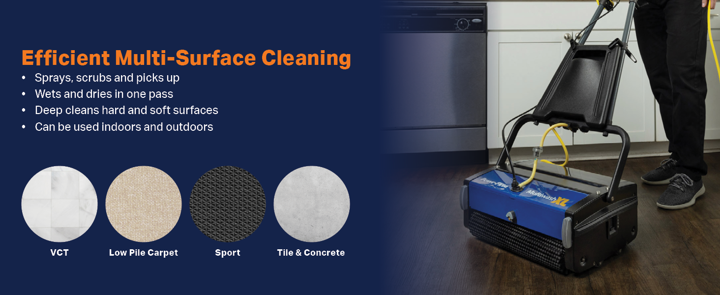 Powr-Flite Multiwash 18 inch Electric Floor Scrubber Machine with ...