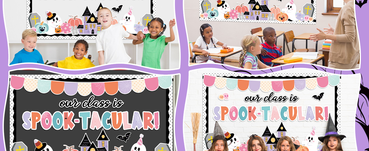 Amazon.com : Halloween Classroom Bulletin Board Decoration Halloween ...