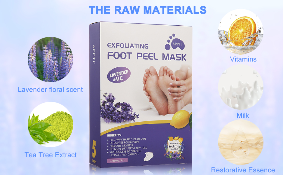 Amazon.com: 5 Packs Foot Peel Mask Exfoliating Callus Peel Natural Exfoliator Foot Mask for Dry ...