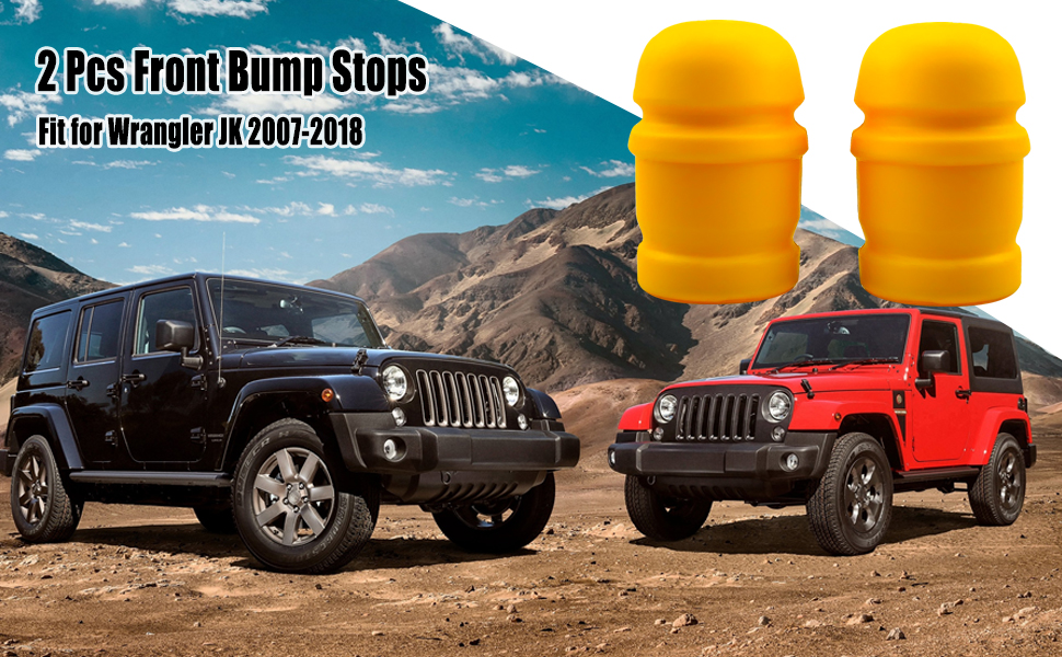 Amazon.com: 2 Pcs Front Bump Stops Fit for Jeep Wrangler JK JKU 2007-2018, Upper Suspension ...