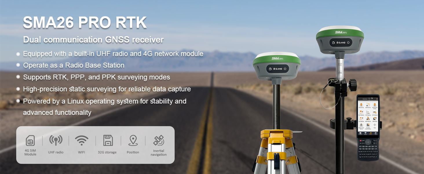 Amazon.com: SMA26 Pro Rover & Base RTK GNSS Sistema de encuesta con colector de mano, receptor ...