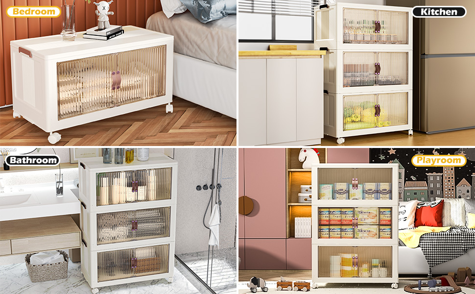 Amazon.com - YFXCVSL 102Qt Folding Storage Bins with Lids, Closet ...