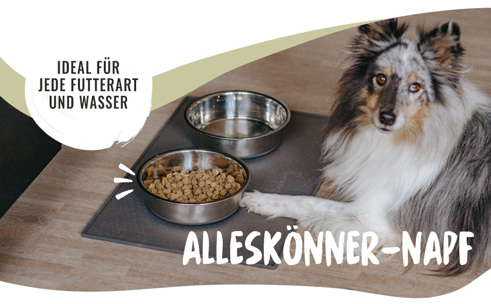 Rudelkönig Futternapf aus Edelstahl - 2er Pack - 900ml Napf - Rutschfester Fressnapf für Hunde ...