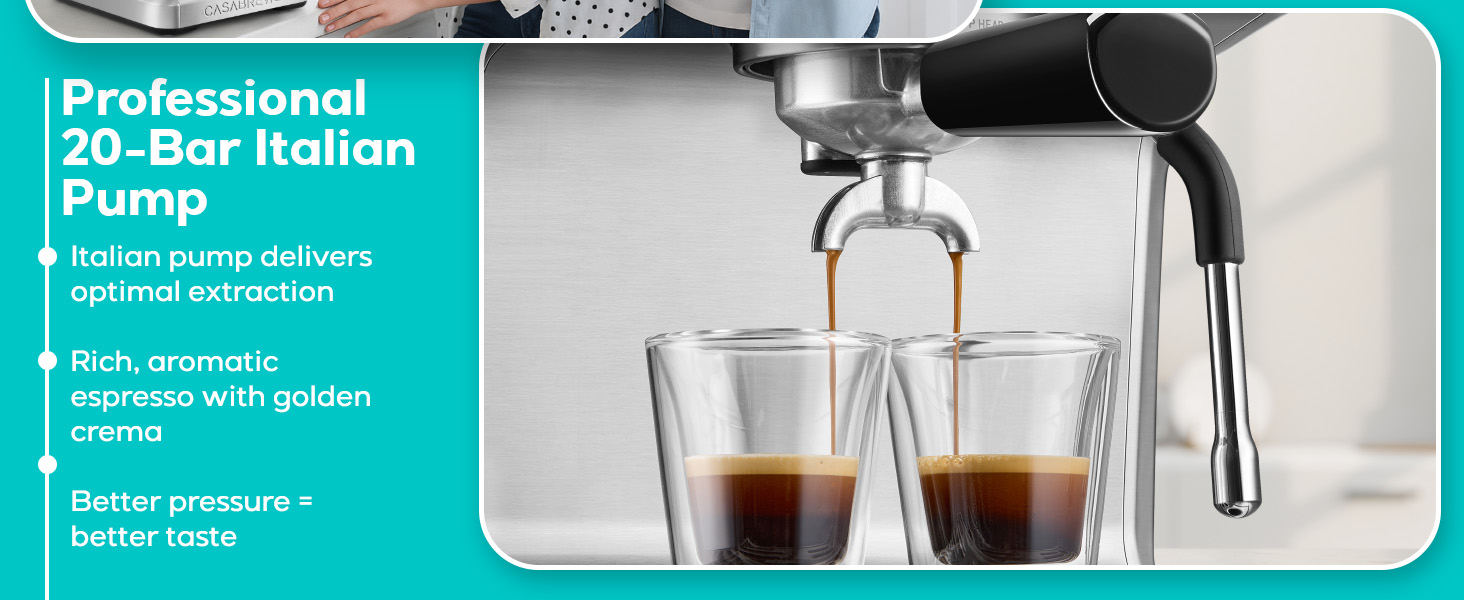 Amazon.com: CASABREWS Ultra Espresso Machine with LCD Display, Powerful Milk Frother and ...