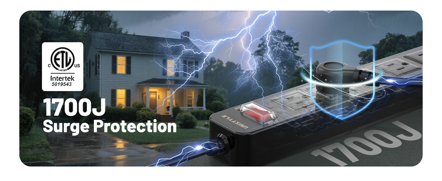 Amazon.com: 65 FT Outdoor Waterproof Power Strip - ETL Listed, Unistyle Weatherproof Surge ...