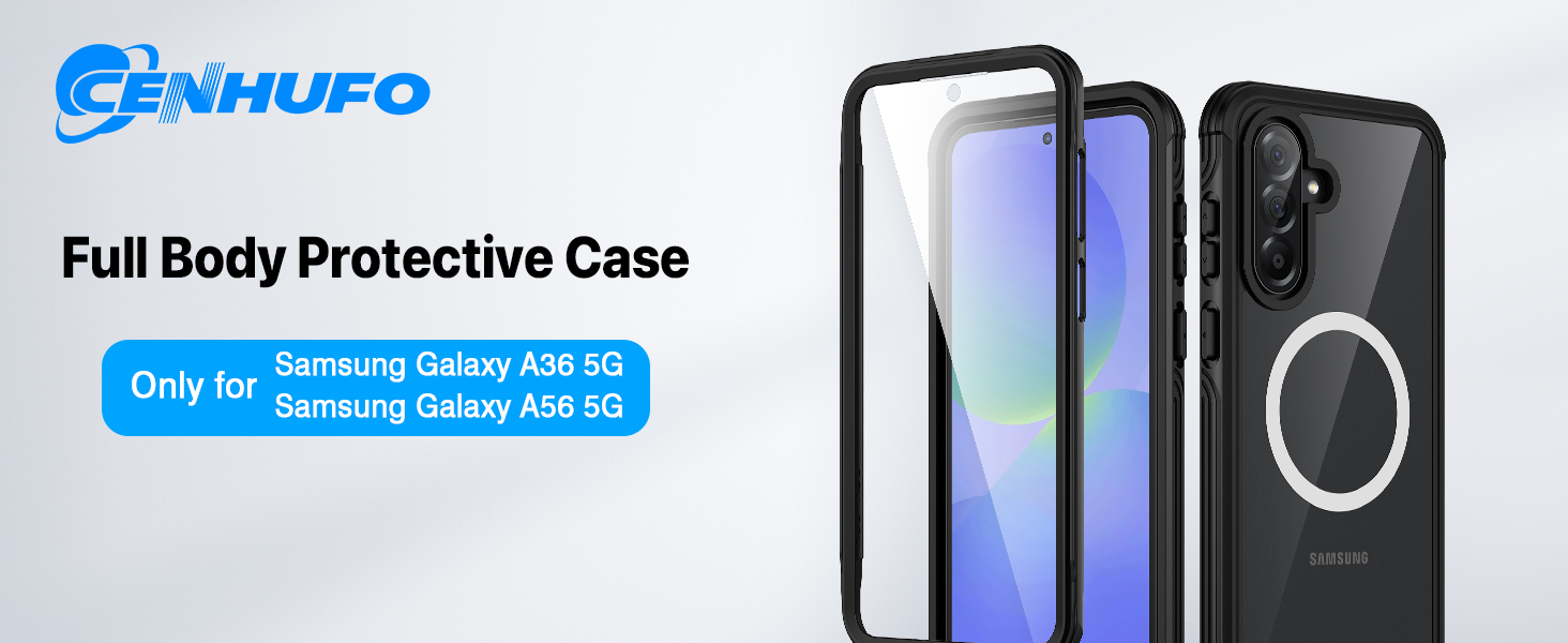 Amazon.com: CENHUFO Magnetic Case for Samsung Galaxy A36 5G / Samsung A56 5G, Full Body Phone ...