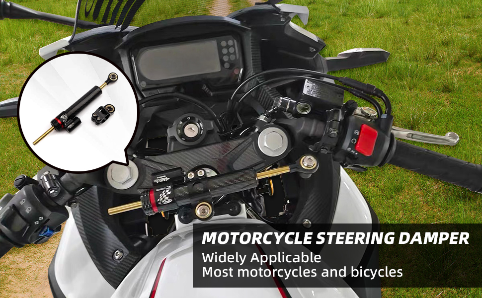 Amazon.com: NORXI Universal Motorcycle Steering Damper, Adjustable Steering Damper Stabilizer ...