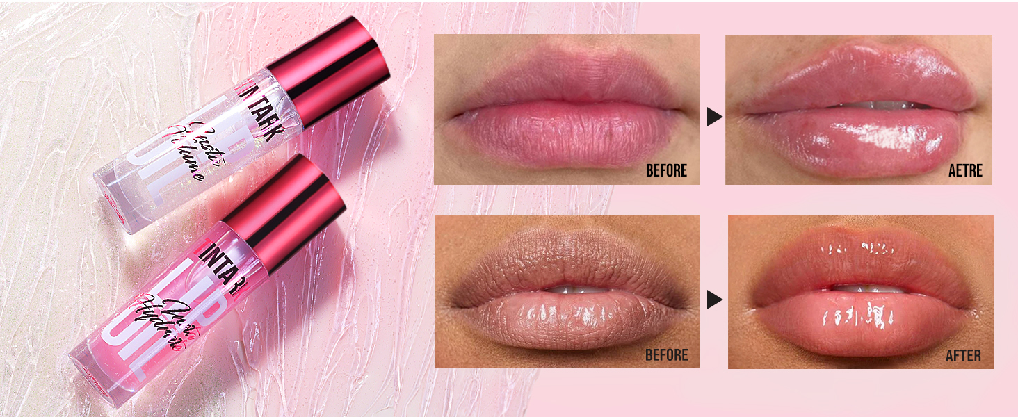 Amazon.com: Lip Plumper Gloss 2 PCS, Natural Lips Plump Plumping Lip Oil, Lip Treatment for Dry ...