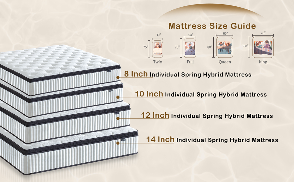 Amazon.com: Tegeniss King Mattress, 12 Inch Innerspring Hybrid Mattress in a Box with Gel Memory ...