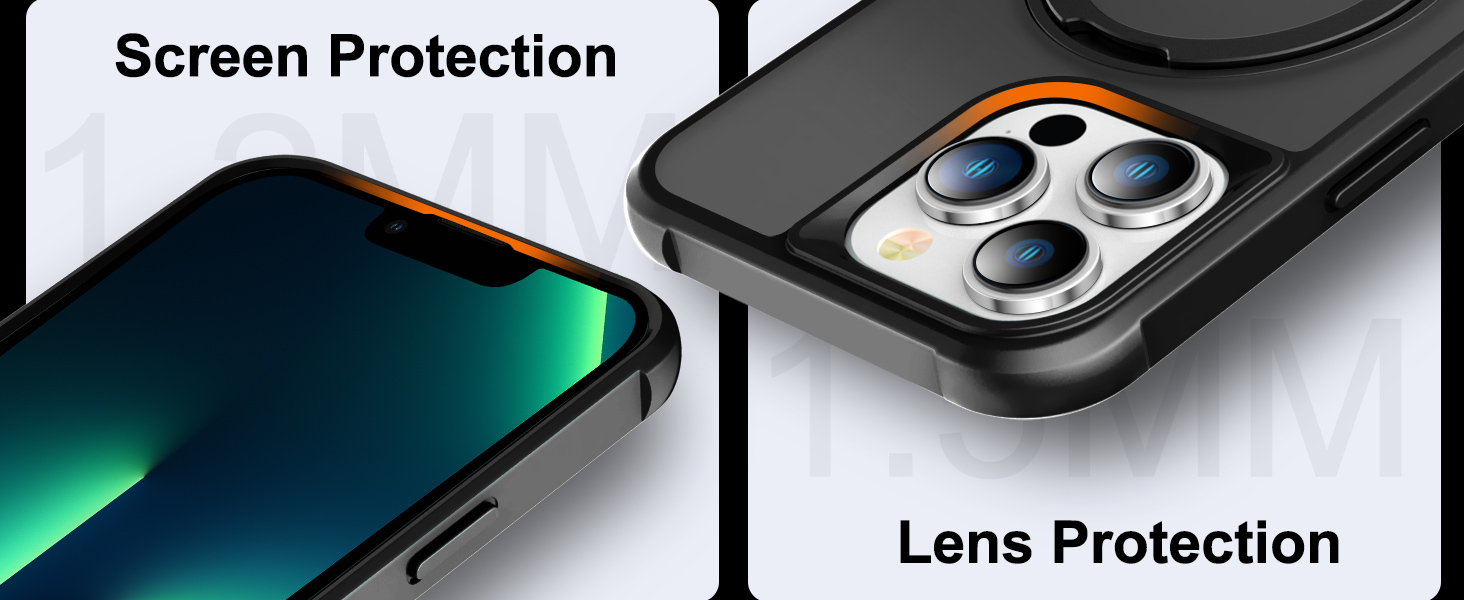 Amazon.com: UMIONE 360° Rotatable Magnetic Ring Design for iPhone 13 Pro Max, Built-in Invisible ...