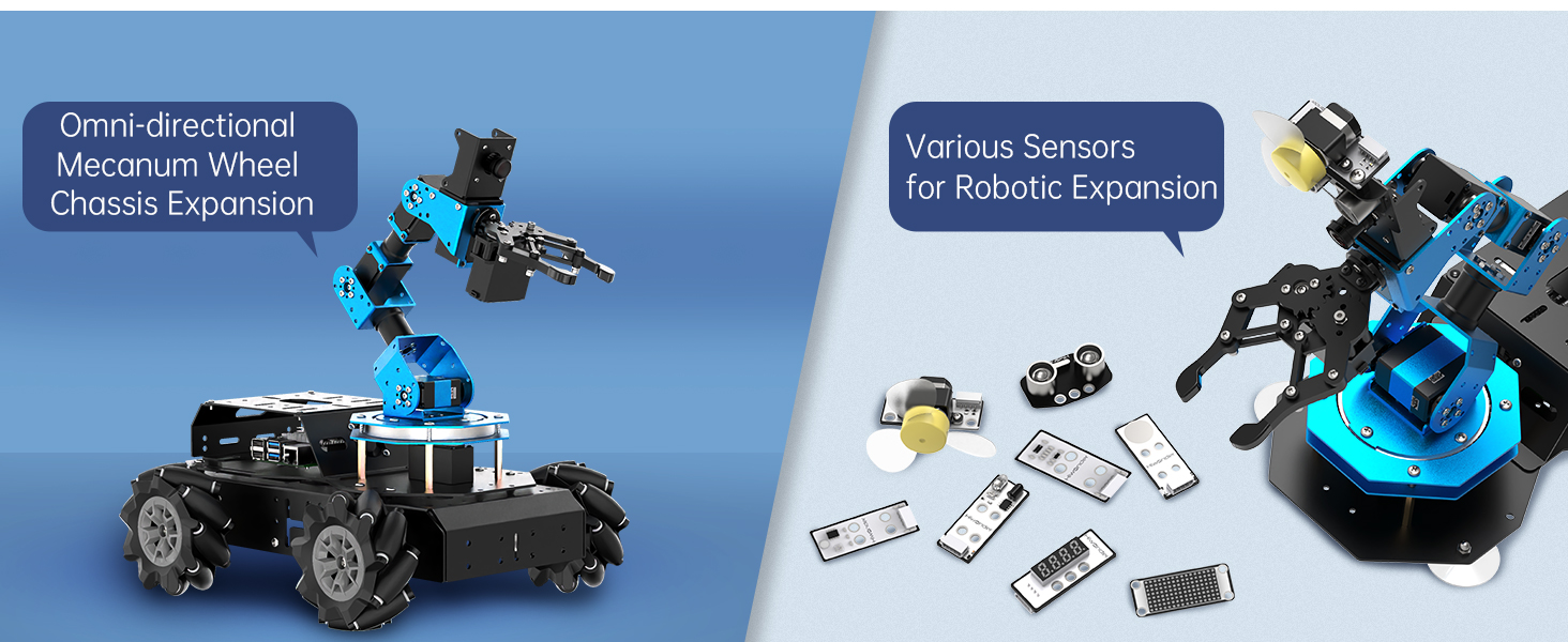 Amazon.com: HIWONDER ArmPi FPV Robot Arm Kit Raspberry Pi 6DOF AI ...