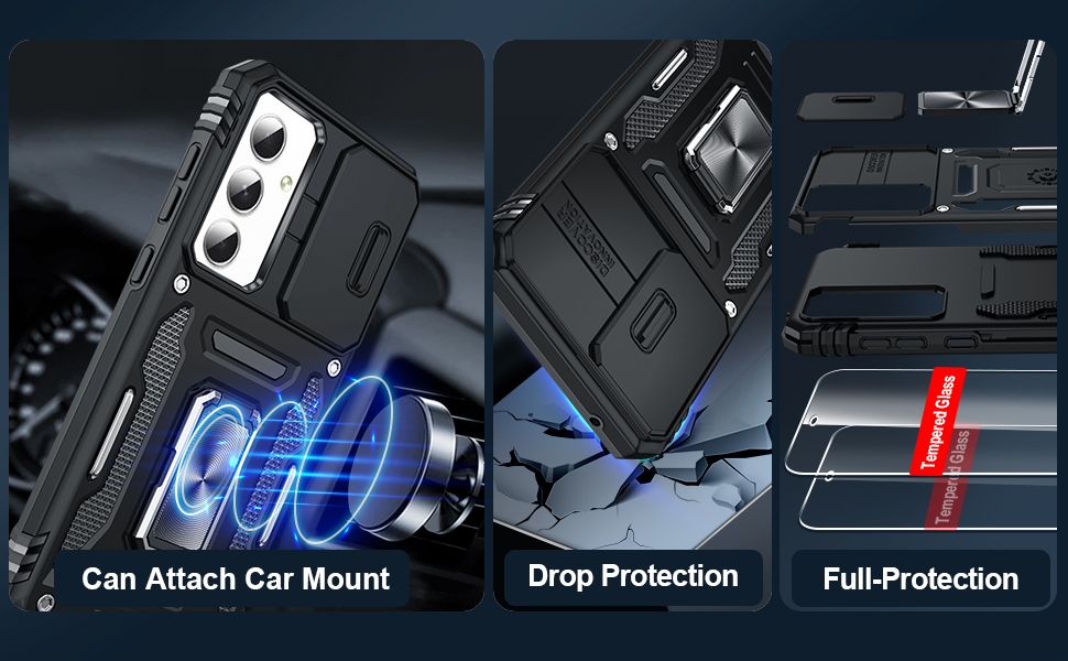 LeYi Funda para Samung Galaxy A35/A55/A 55/A 35 5G con 2 Piezas Vidrio Templado, Armor Carcasa ...