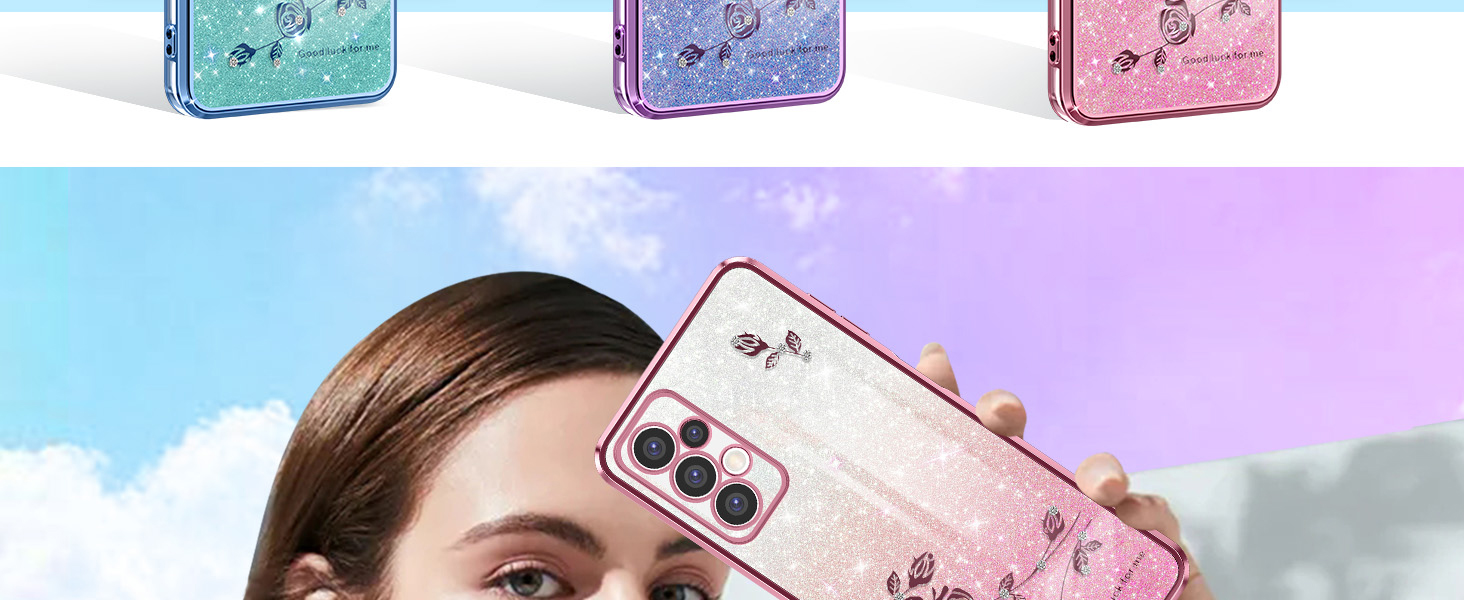 Amazon.com: Likiyami (3in1 for Samsung Galaxy A32 5G Case for Women Girls Glitter Girly Cute ...