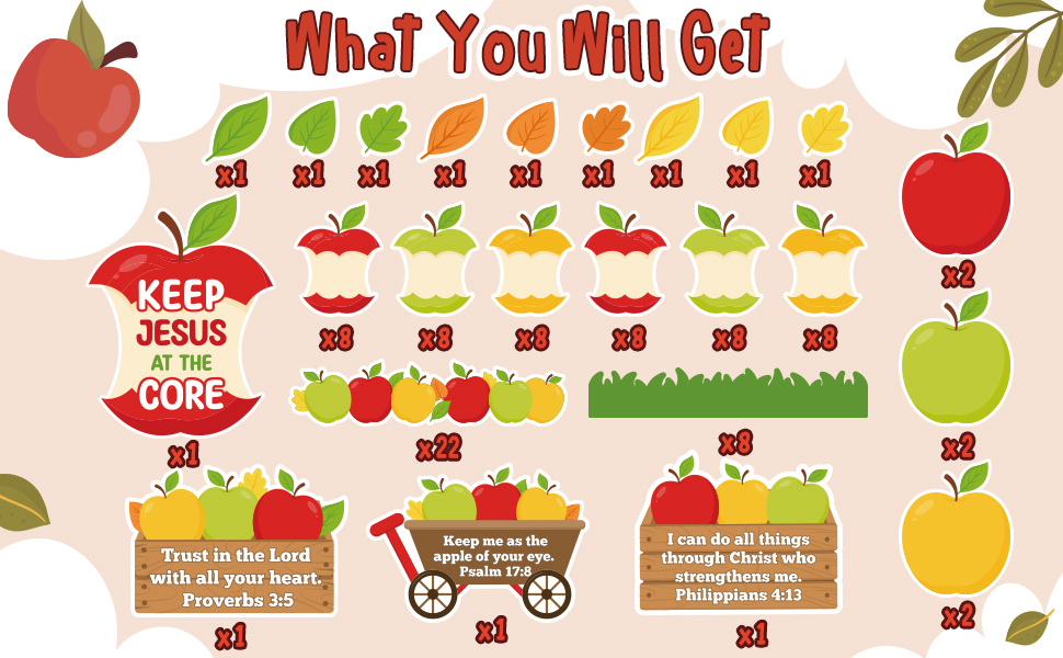 Amazon.com : Haooryx Fall Autumn Jesus in The Core Apple Sunday School ...