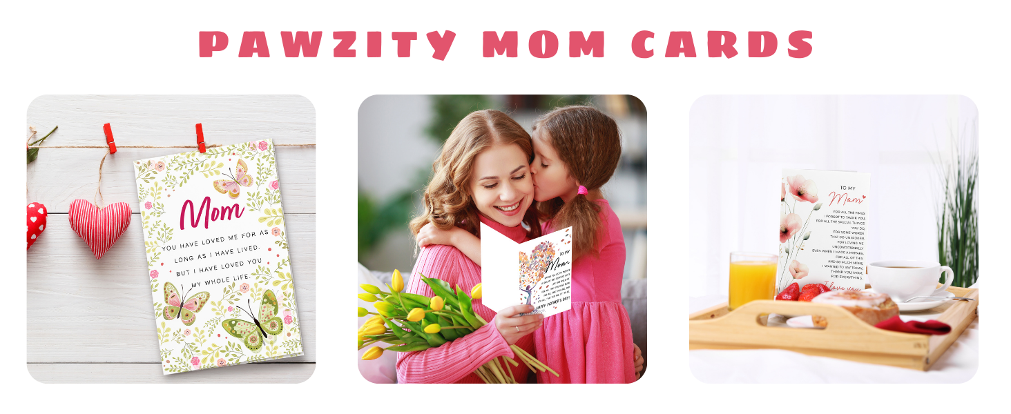 Amazon.com : Pawzity Mothers Day Cards for Mom from Daughter - Funny Mother's Day Card for Bonus ...