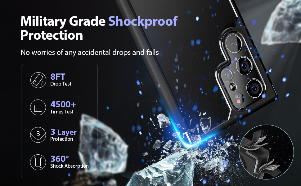 Amazon.com: TOCOL for Samsung Galaxy S22 Ultra Case, Translucent Matte Hard Back [Military Grade ...