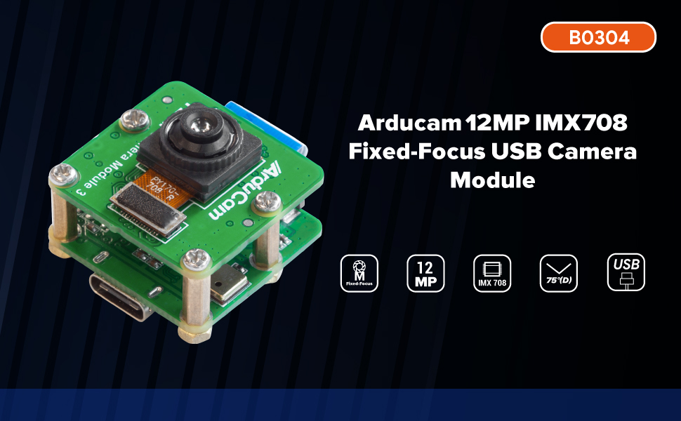 Amazon.com: Arducam for Raspberry Pi USB Camera Module 3, IMX708 12MP UVC Camera, with 75°(D ...