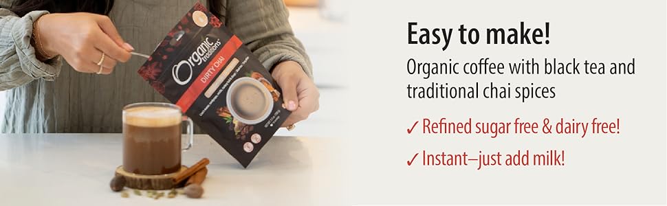 Amazon.com : Organic Traditions Dirty Chai Mushroom Coffee Blend, 100% Organic Instant Mushroom ...